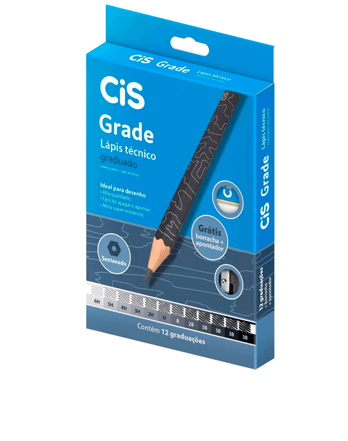 LAPIS TECNICO CIS GRADE GRADUADO C/12UN + APONTADOR + BORRAC